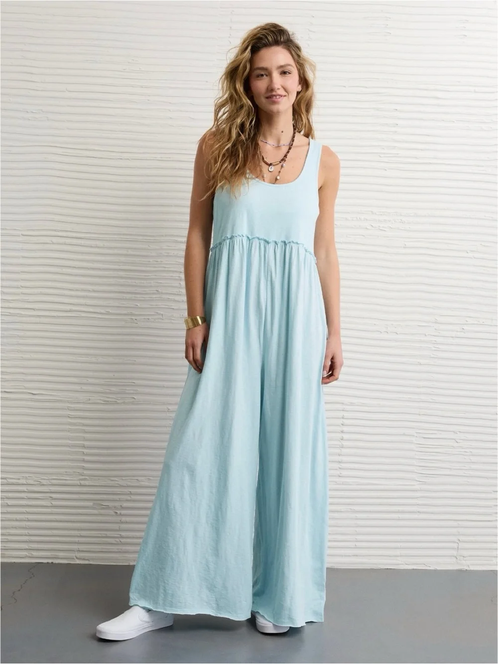 aerie | Pants & Jumpsuits | Nwt Aerie Sunchaser Light Blue Openback ...